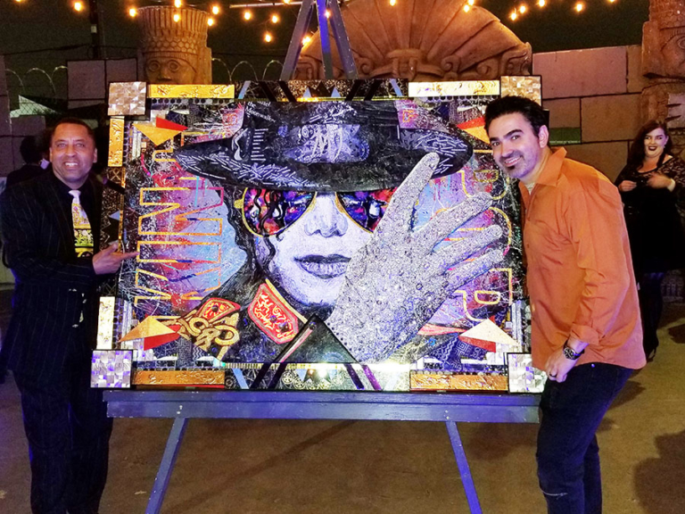 Sir Keith Holman (L) and artist Kenneth Brayden Matthews (R) attend “A ...