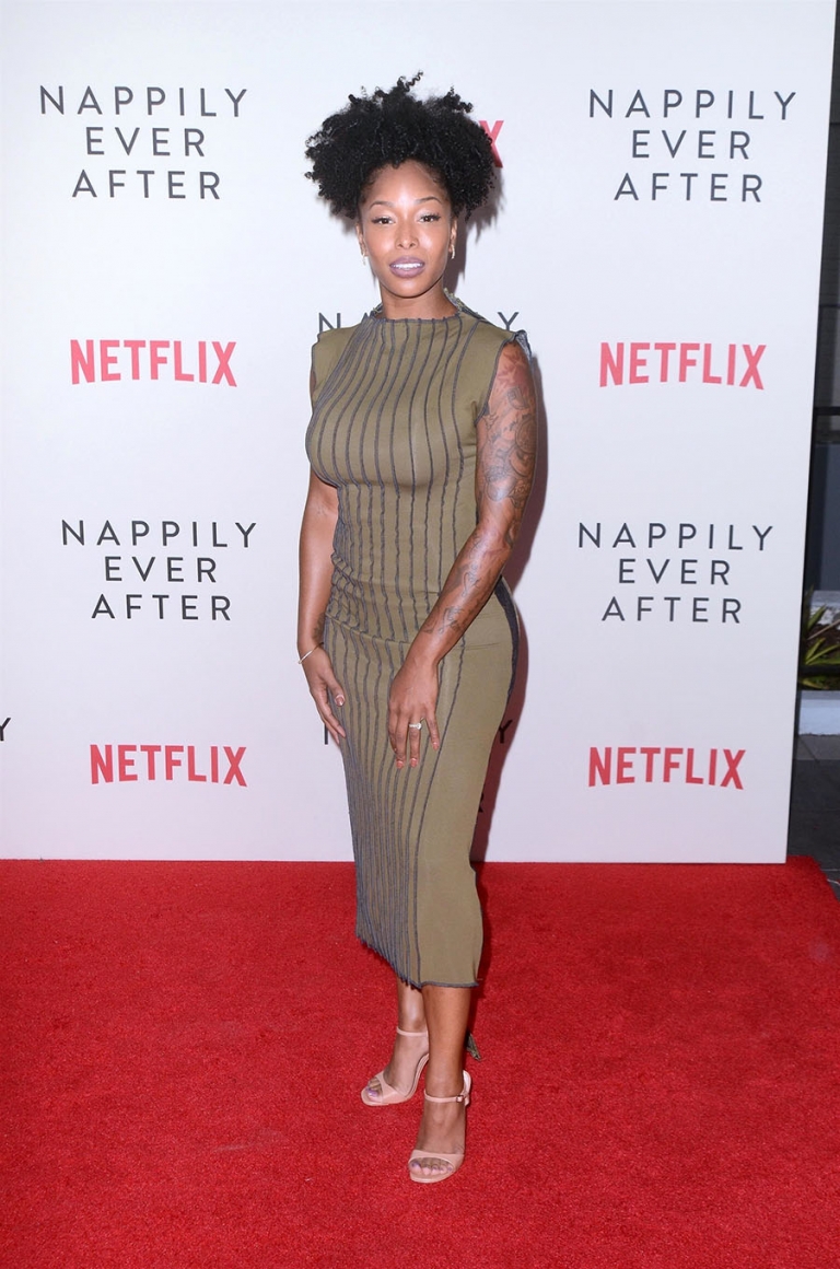 Gabrielle Union (L) and Sanaa Lathan attends Netflix’s “Nappily Ever ...