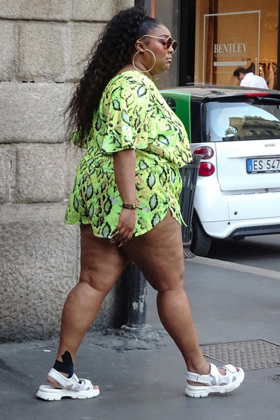Rapper Lizzo shopping at Fendi in Milan. (Photo by BACKGRID USA ...