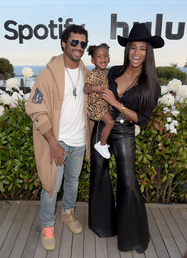 Russell Wilson, Sienna Princess Wilson and Ciara attend an intimate ...