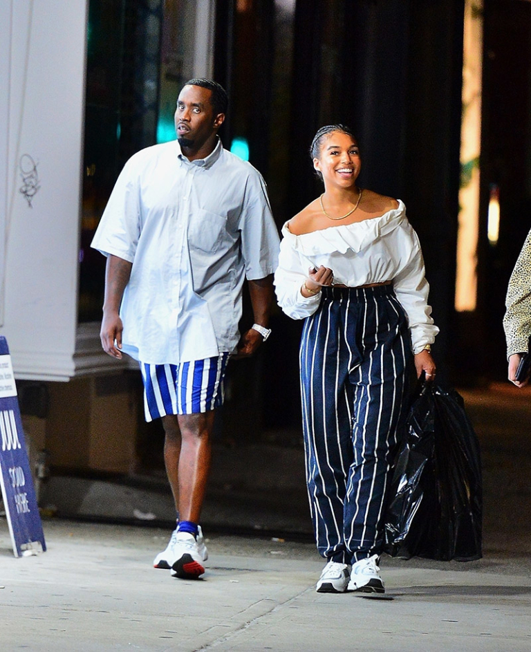 PICS: Sean Combs and Lori Harvey Wear Matching Outfits As They Take ...
