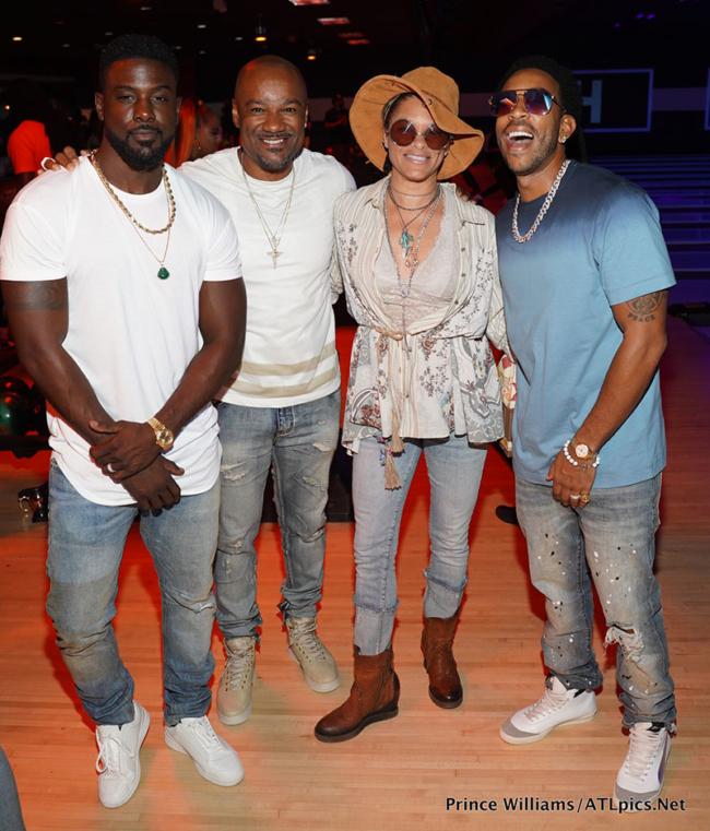 (L-R) Lance Gross, Big Tigger, Mali Hunter and Ludacris attend Luda Day ...