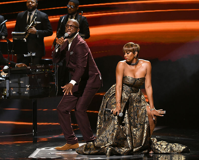 Rickey Smiley and LeToya Luckett-Walker onstage during 2019 Black Music ...