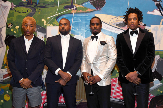 Pharrell Williams, Kanye West, Sean Combs, and Jay-Z attend Sean Combs ...