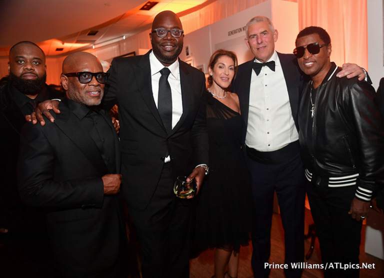(L-R) L.A. Reid, Michael Kyser, Julie Greenwald, Lyor Cohen, Babyface ...