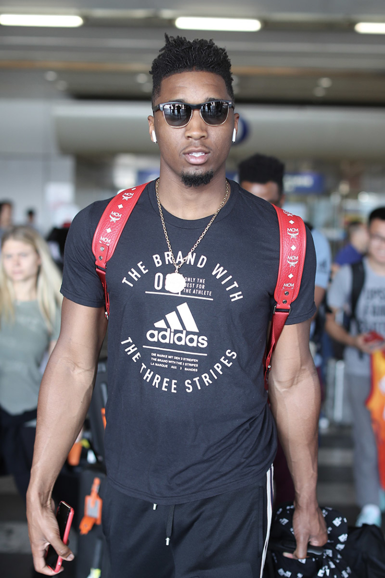 NBA player Donovan Mitchell of the Utah Jazz arrives at airport on June ...