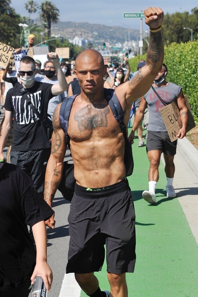 Jeremy Meeks attends the protest for Black Lives Matter – Sandra Rose
