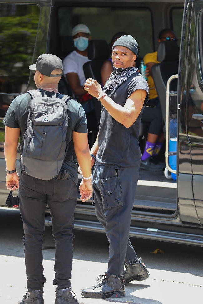 Russell Westbrook leaving the BLM protest in Compton – Sandra Rose