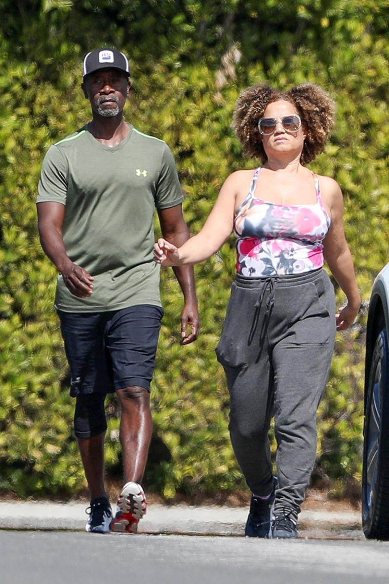 Don Cheadle and Bridgid Coulter get their workout done while out for a ...