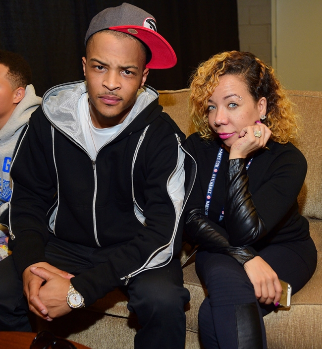 T.I., and Tameka ‘Tiny’ Harris backstage at Philips Arena on November 1 ...