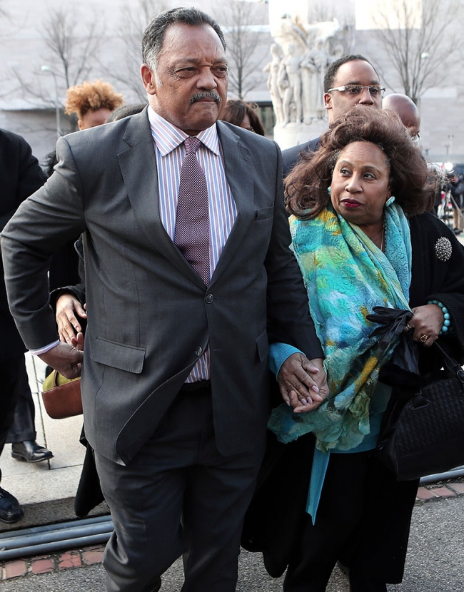 WASHINGTON, DC – FEBRUARY 20: Rev. Jesse Jackson (L) and his wife ...