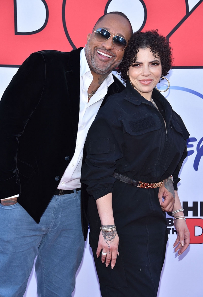 US film writer Kenya Barris (L) and his wife Rainbow Edwards-Barris ...