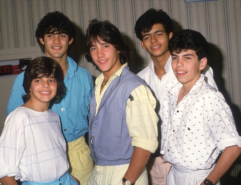 1985 Portrait of teen pop group Menudo (L-R): Ricky Martin, Charlie ...
