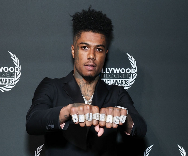 BEVERLY HILLS, CALIFORNIA – JUNE 24: Blueface poses backstage during ...