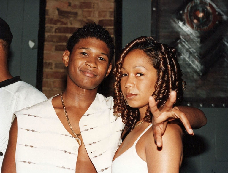 Usher Raymond and then-girlfriend Karon Vereen at Traxx nightclub in ...