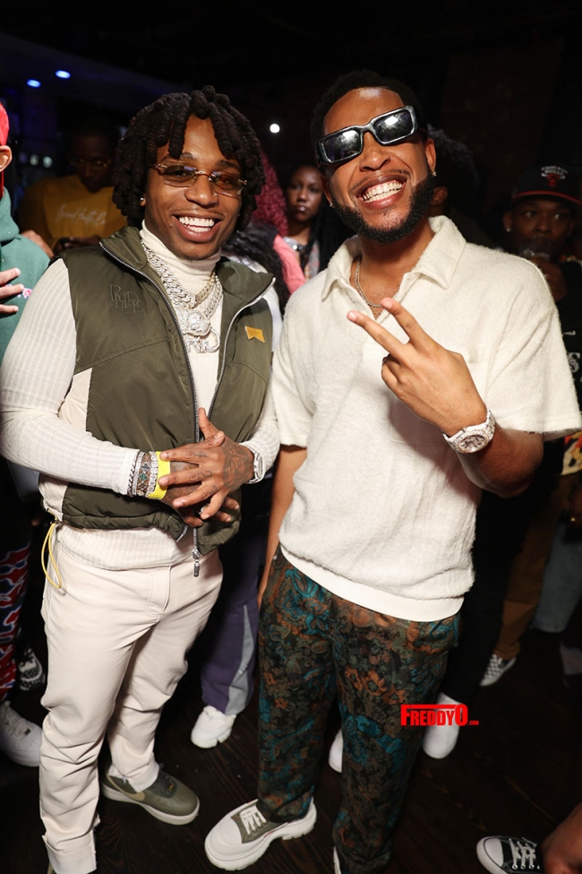 Singer Jacquees (L) and Jacob Lattimore (R) attend the premiere of CLEO ...