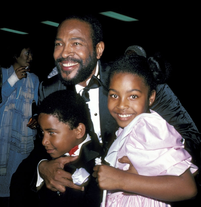 Marvin Gaye and children Frankie and Nona (Photo by Betty Galella/Ron ...