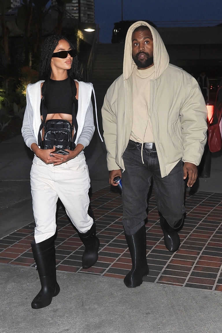 *EXCLUSIVE* Ye and girlfriend Juliana Nalu cause a huge fan frenzy ...