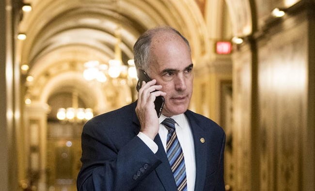 UNITED STATES – OCTOBER 10: Sen. Bob Casey, Jr., D-Pa., talks on his ...