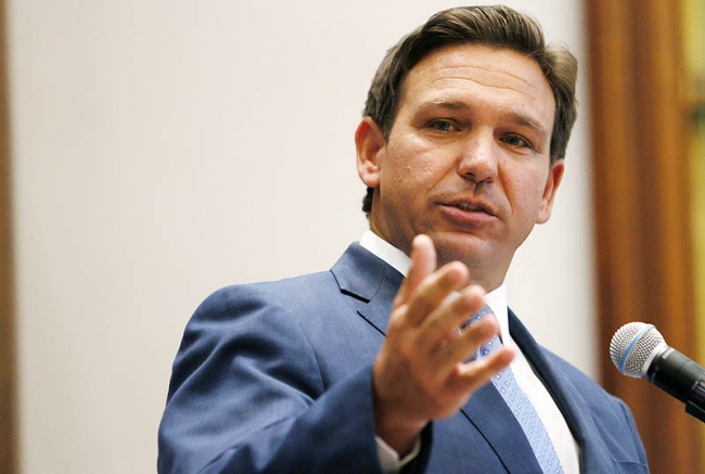 SURFSIDE, FLORIDA – JUNE 14: Florida Gov. Ron DeSantis speaks during a ...