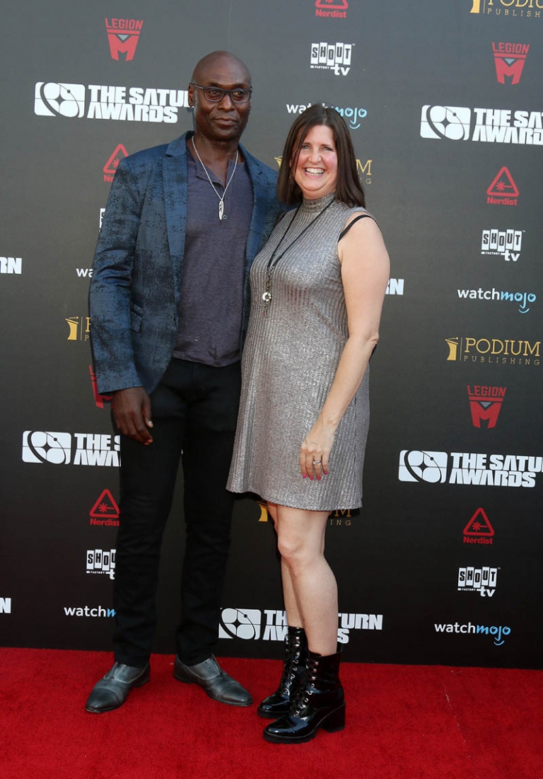 Lance Reddick and Stephanie Day attend 2019 Saturn Awards at the Avalon ...