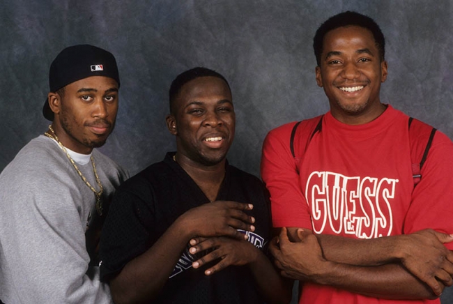 Rappers Ali Shaheed Muhammad, Phife Dawg and Q-Tip of the hip hop group ...