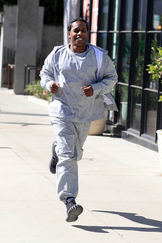 BEVERLY HILLS, CA – OCTOBER 30: A$AP Rocky is seen out jogging on ...