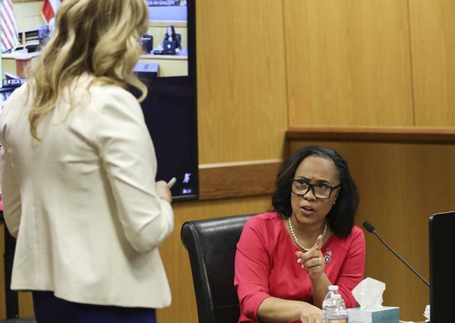 ATLANTA, GA – FEBRUARY 15: Fulton County District Attorney Fani Willis ...