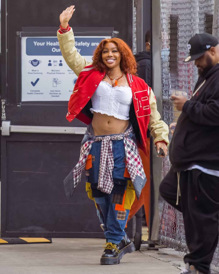 SZA waves to fans outside “Jimmy Kimmel Live” studio in Los Angeles ...