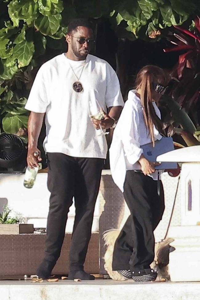 Miami Beach, FL – Sean Combs is all smiles as he relaxes in his ...
