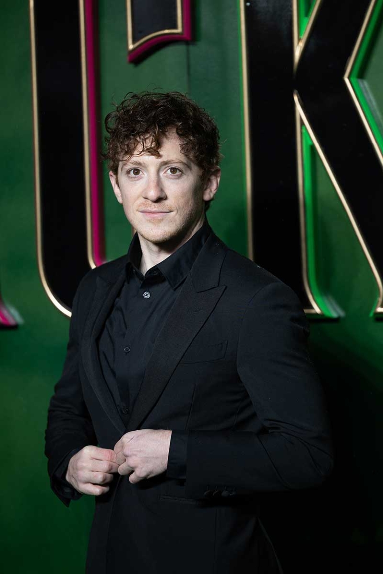 Ethan Slater attends the Wicked film premiere at the Royal Festival ...