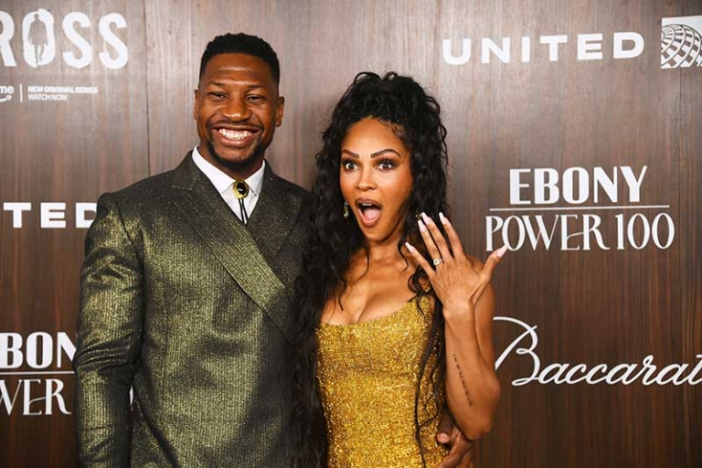 Meagan Good & Jonathan Majors Announce Engagement at EBONY Power 100 ...