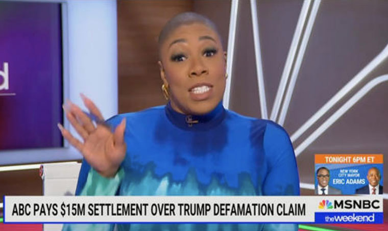 MSNBC’s Symone Sanders: Trump’s $16 Million Settlement with ABC News ...