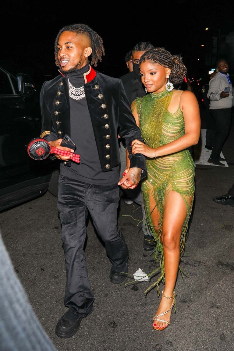 Los Angeles, CA – Actress and singer Halle Bailey is seen walking hand ...