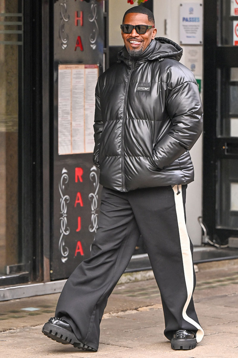 Jamie Foxx seen leaving Global Studios in London on January 17, 2025 ...