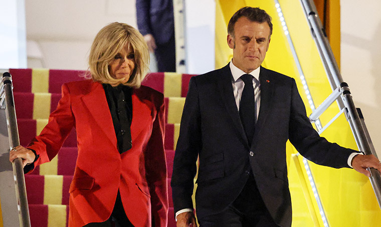 The World Reacts to Brigitte Macron Playfully Shoving President Macron ...