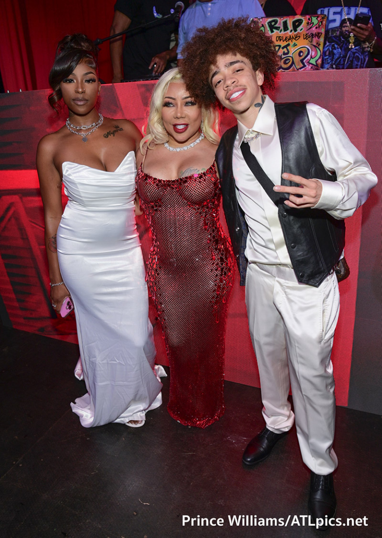 Tameka “Tiny” Harris, King Harris and his girlfriend, J’Nijah “Nana” Epps attend Tameka “Tiny ...