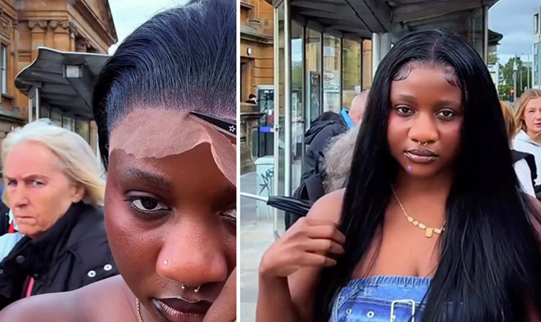 Viral video shows woman expertly install lacefront wig at a bus stop in ...